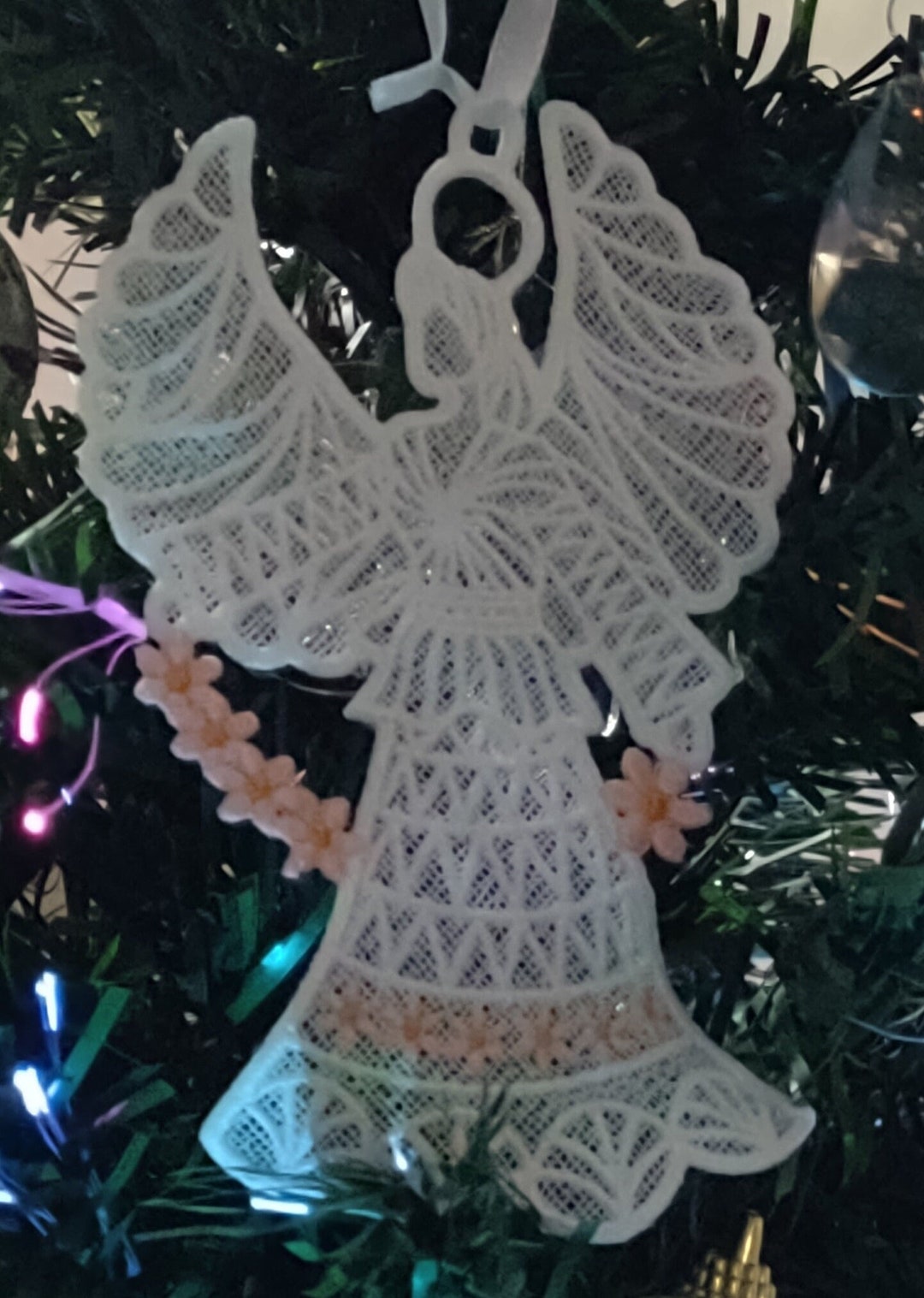 Daisy Angel. (FSL Ornament) A Finished Embroidery Product. - Etsy
