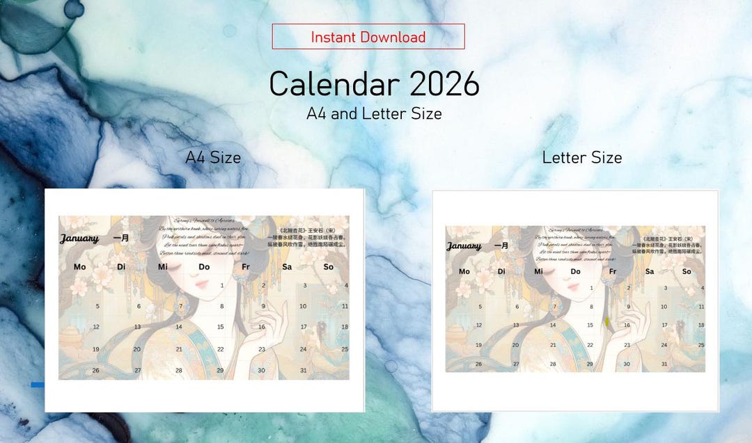 Digital Calendar 2026 - Etsy