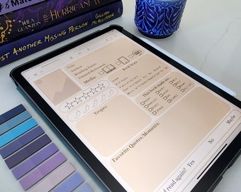 Digital Book Review Template - Etsy