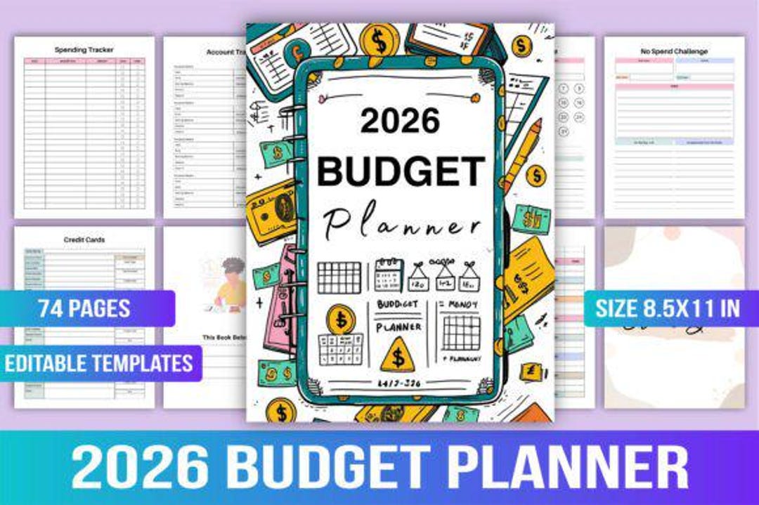 2026 Budget Planner Printable | Financial Organizer, Canva Editable ...