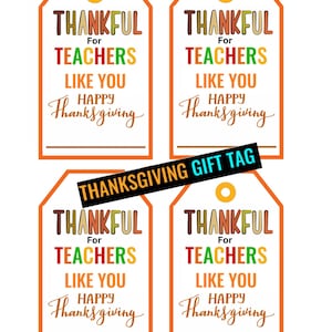Thankful Printable Tag Printable Thanksgiving Treat Bags Git Tags for ...