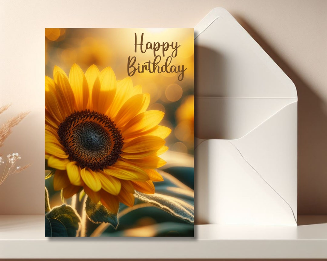 Printable Happy Birthday Sunflower, Birthday Sunflowers, Sunflower ...