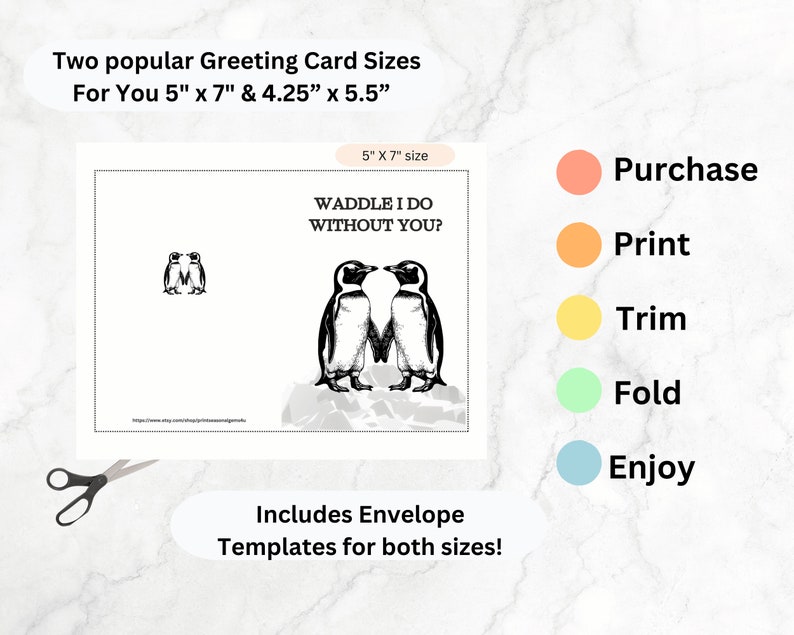 Waddle I Do Without You? Printable Card, Penguins in Love Card ...