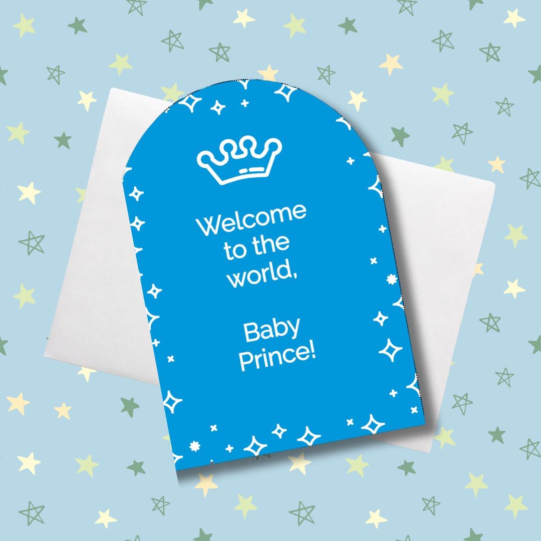 Printable Congratulations Baby Prince Greeting Card Baby Shower Card ...