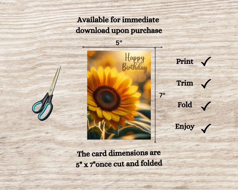 Printable Happy Birthday Sunflower, Birthday Sunflowers, Sunflower ...