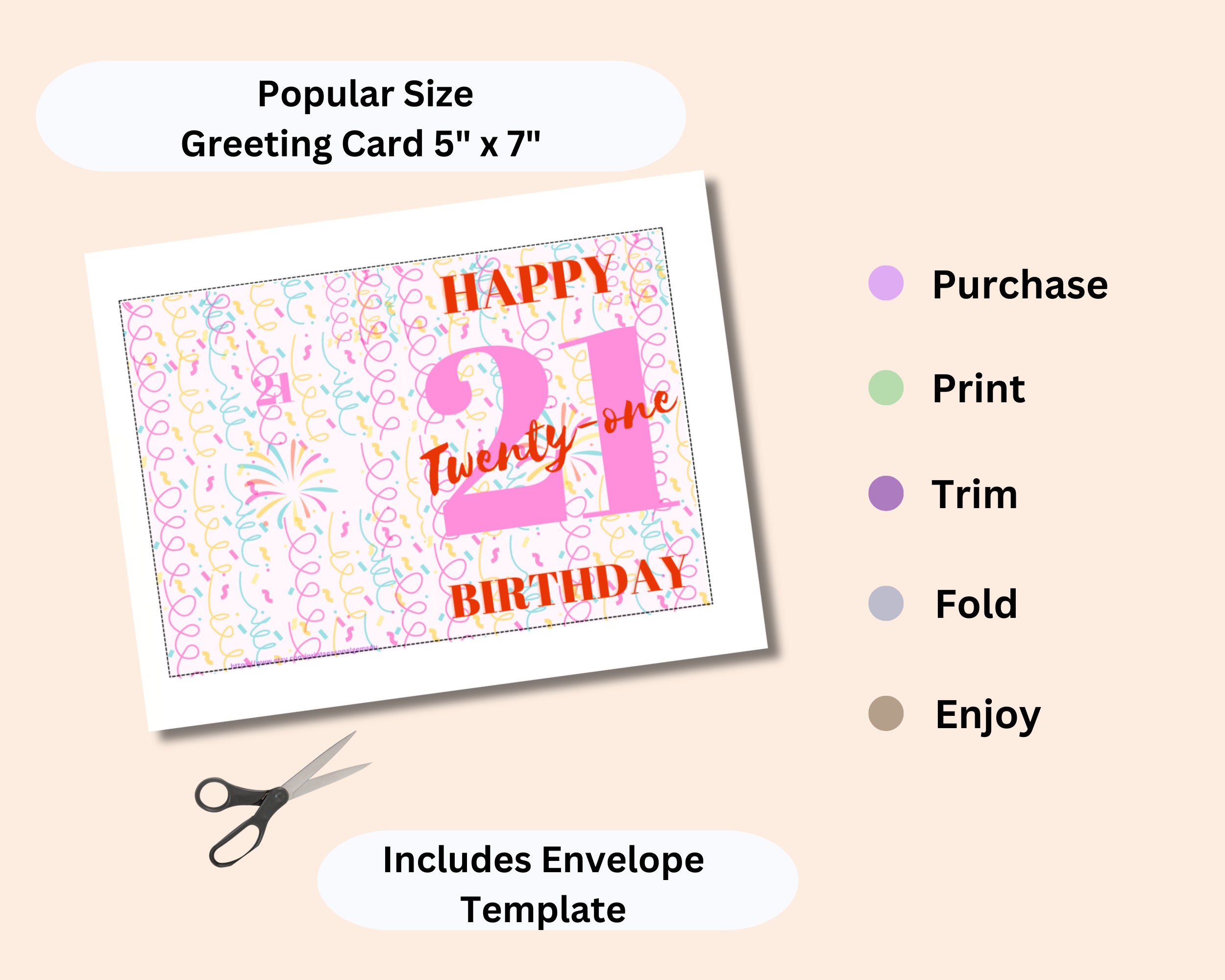 Printable 21st Birthday Card, 21st Greeting Card, Celebrate 21st ...