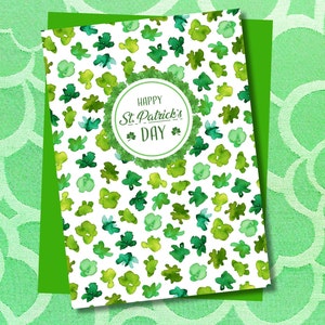 Printable Shamrocks on Front and Back of Card, Happy St. Patricks Day ...
