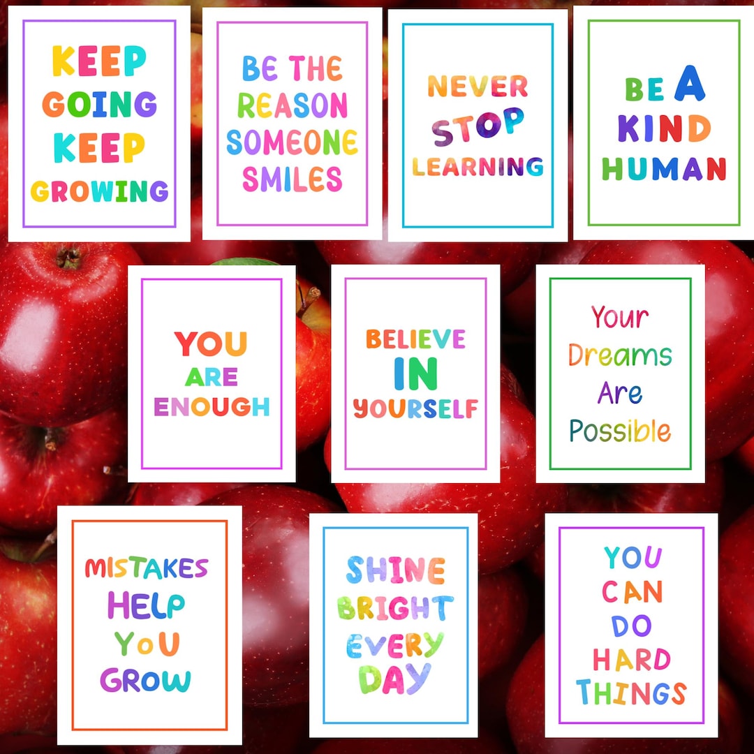 Classroom Motivational Poster Bundle Set of 10 Positive Quote Prints ...