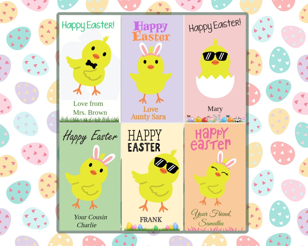 Printable Custom Treat Tag Template for Easter Printable Gift Tag ...
