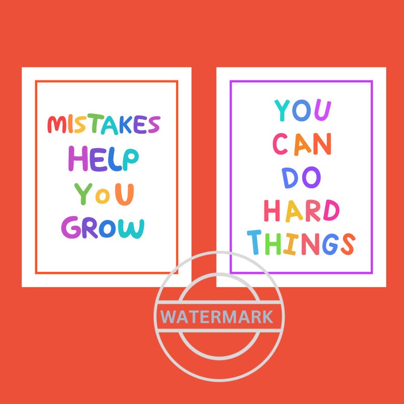 Motivational Classroom Poster Set: Growth Mindset Decor (digital ...