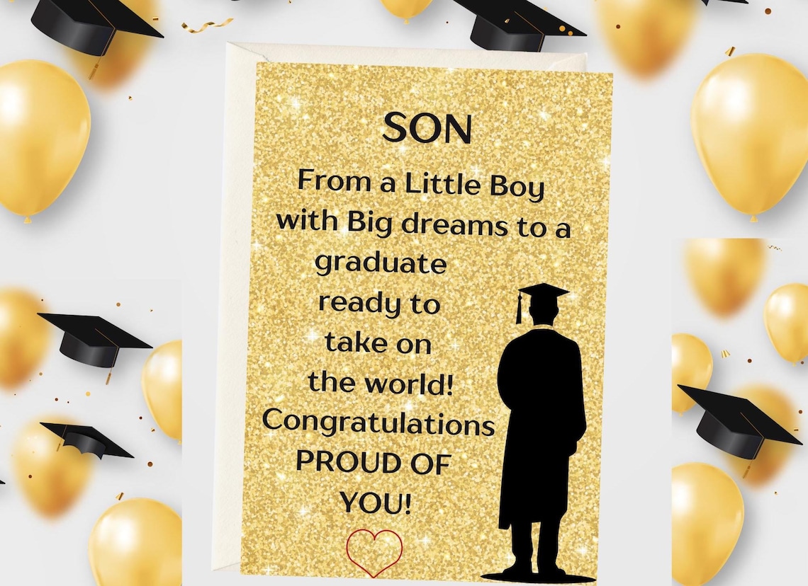 Printable Son Graduation Card I’m Proud of You Card High School or ...