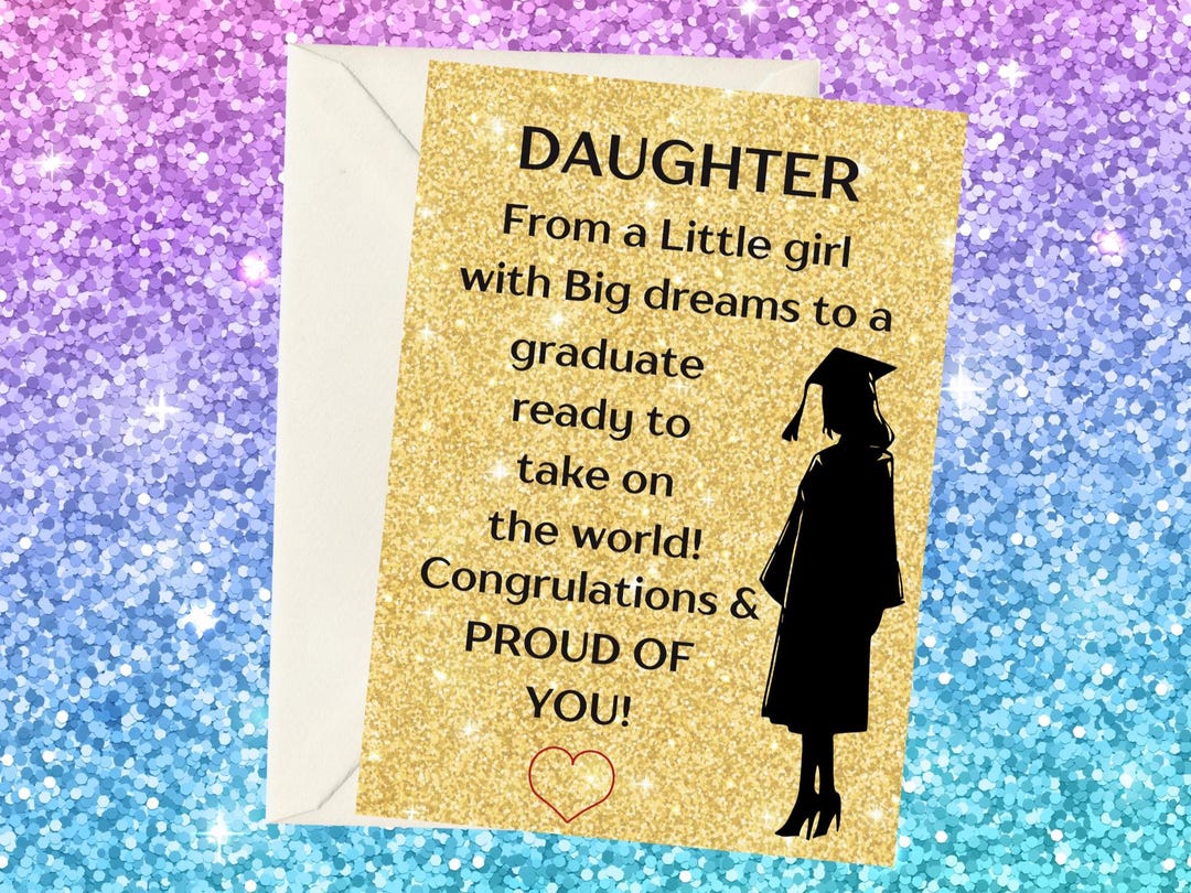 Printable Daughter Graduation Card I’m Proud of You Card High School or ...