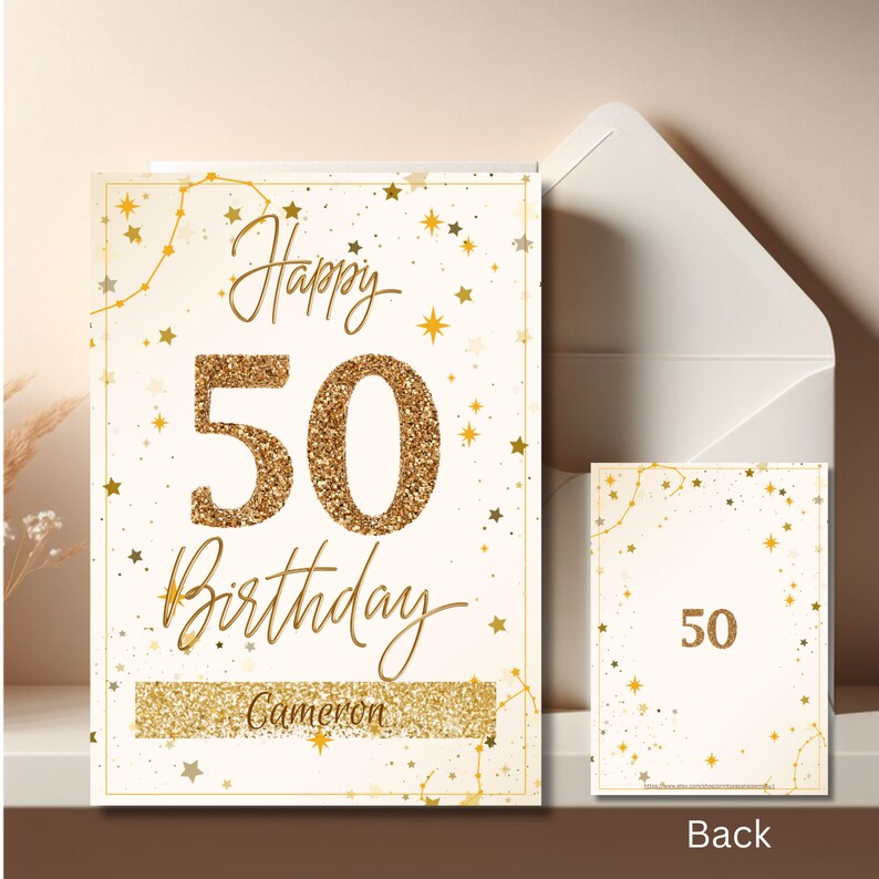 50th Birthday Card Editable 50th Birthday Phone Greeting Card Printable ...