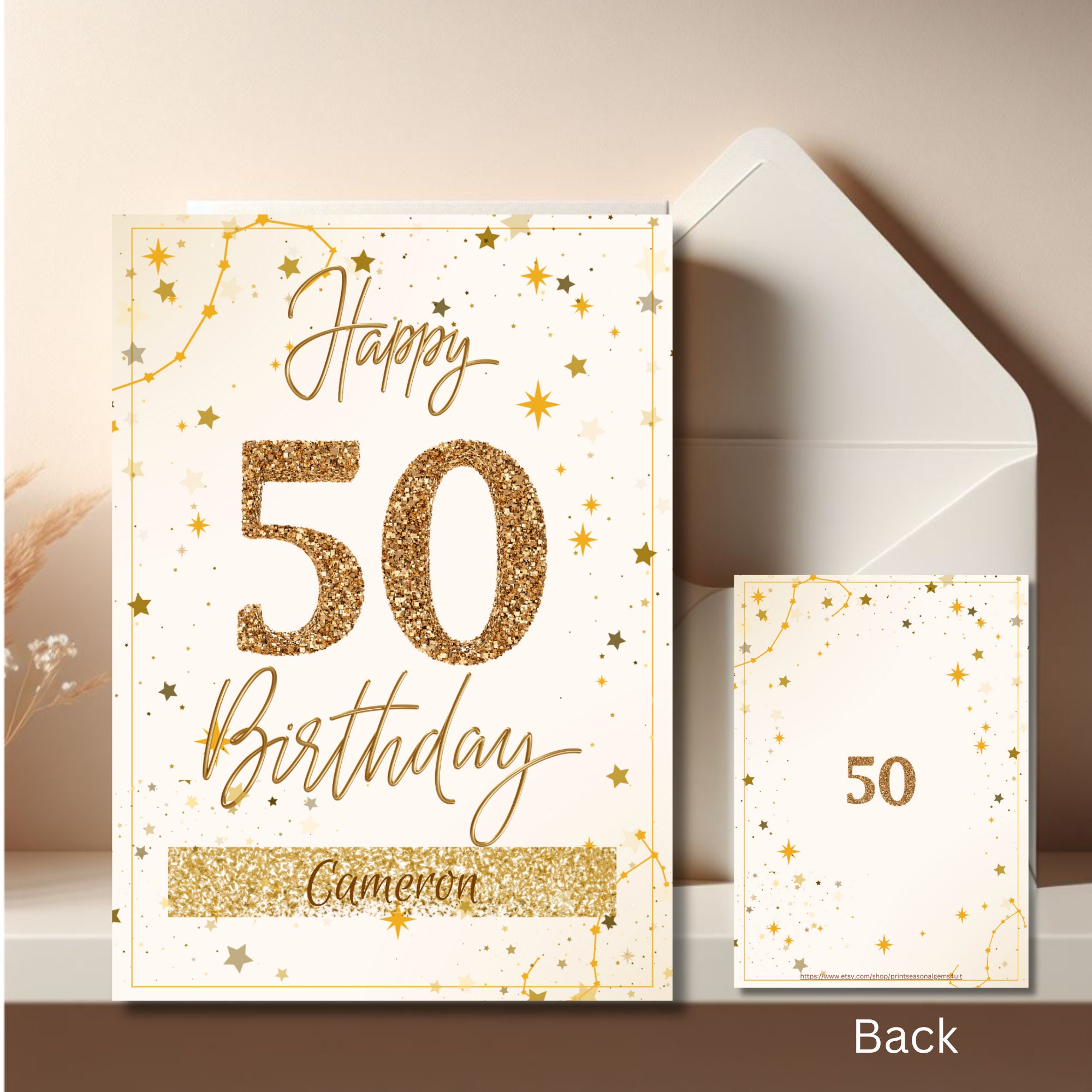 50th Birthday Card Editable 50th Birthday Phone Greeting Card Printable ...