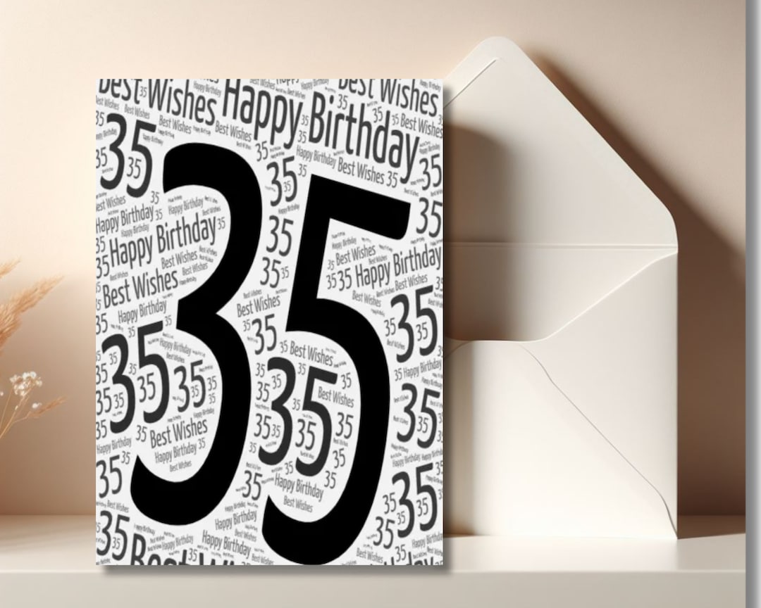 35th Birthday Card, Printable Birthday Card, Milestone Card, 35th ... 35th Birthday Card, Printable Birthday Card, Milestone Card, 35th ...