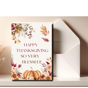 Printable Thanksgiving Card, Autumn Floral Design (digital Download) - Etsy