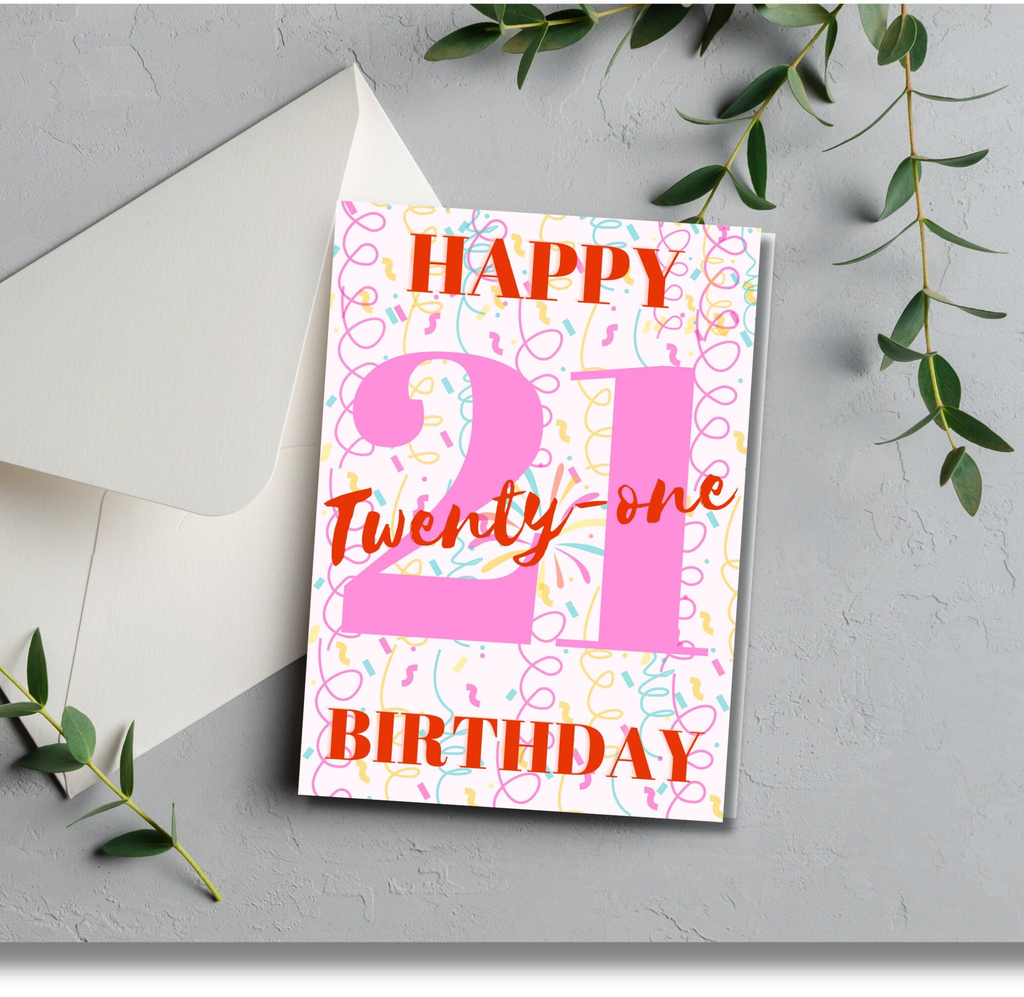 Printable 21st Birthday Card, 21st Greeting Card, Celebrate 21st ...