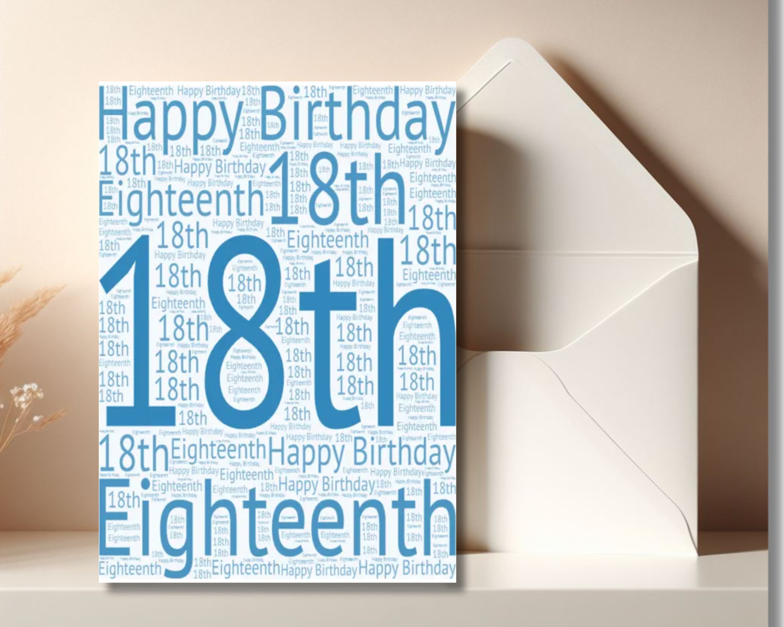 18th Birthday Card, Printable Birthday Card, Milestone Card, 18th ...