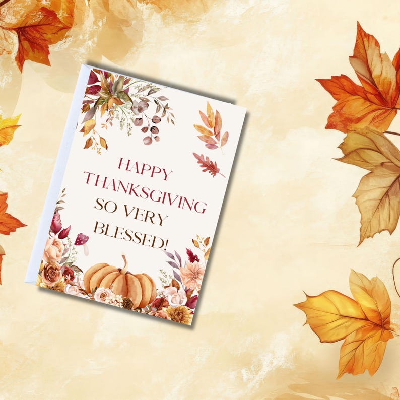 Printable Thanksgiving Card, Autumn Floral Design (digital Download) - Etsy