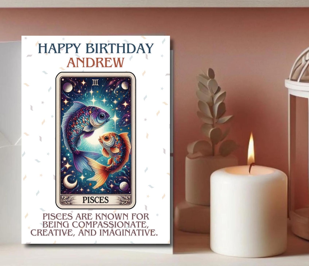 Personalized Pisces Birthday Card: Zodiac Definition (PDF) - Etsy