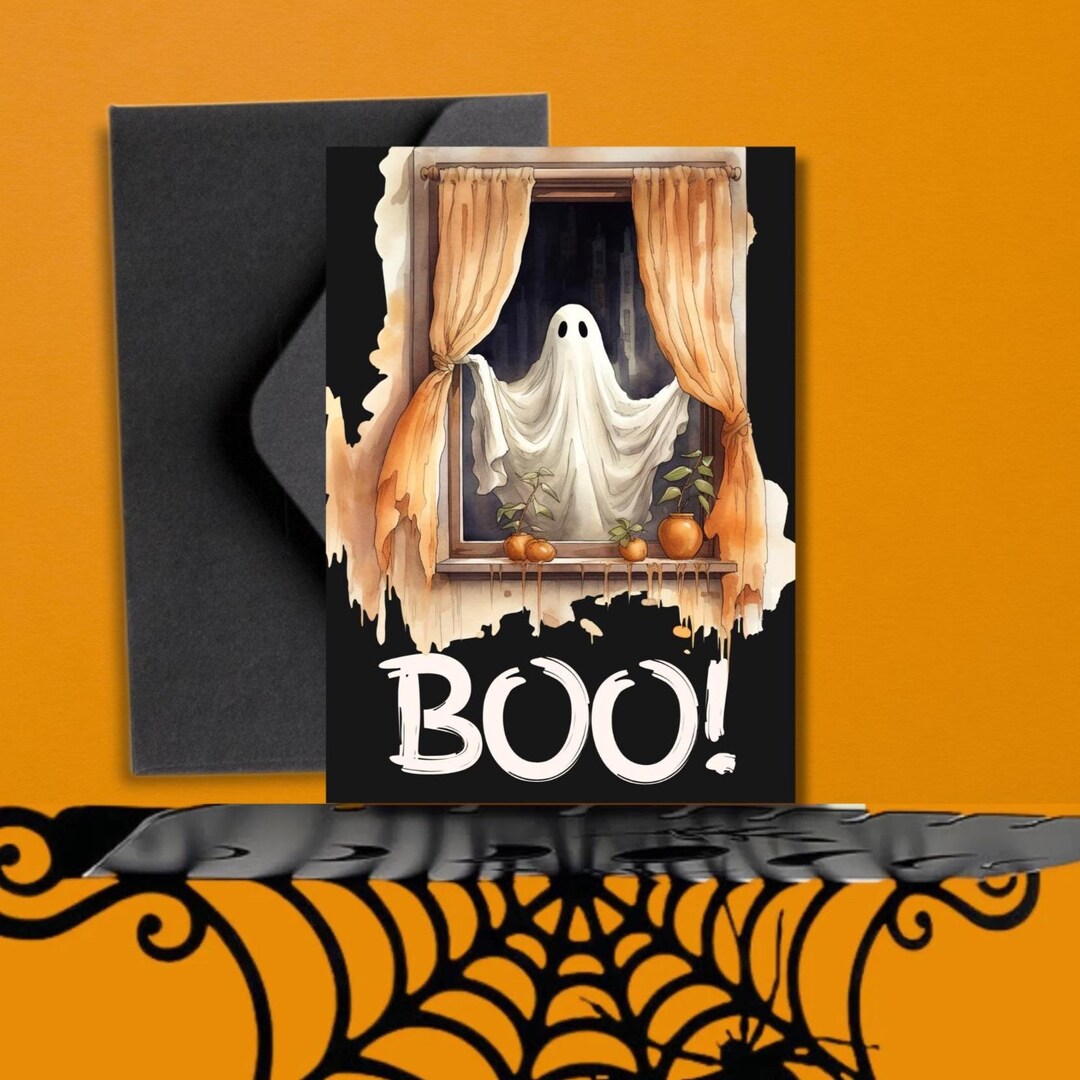 Funny Ghost Halloween Card, Printable 'boo' Greeting (digital Download ...