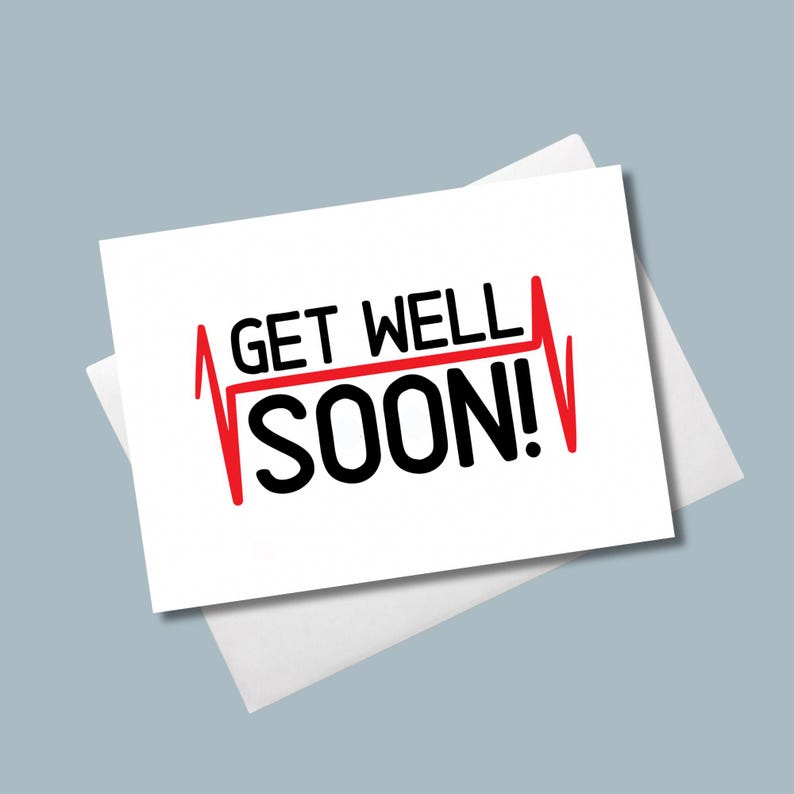 Printable Get Well Soon Card Heartbeat Get Well Card Cute Get Well Card ...
