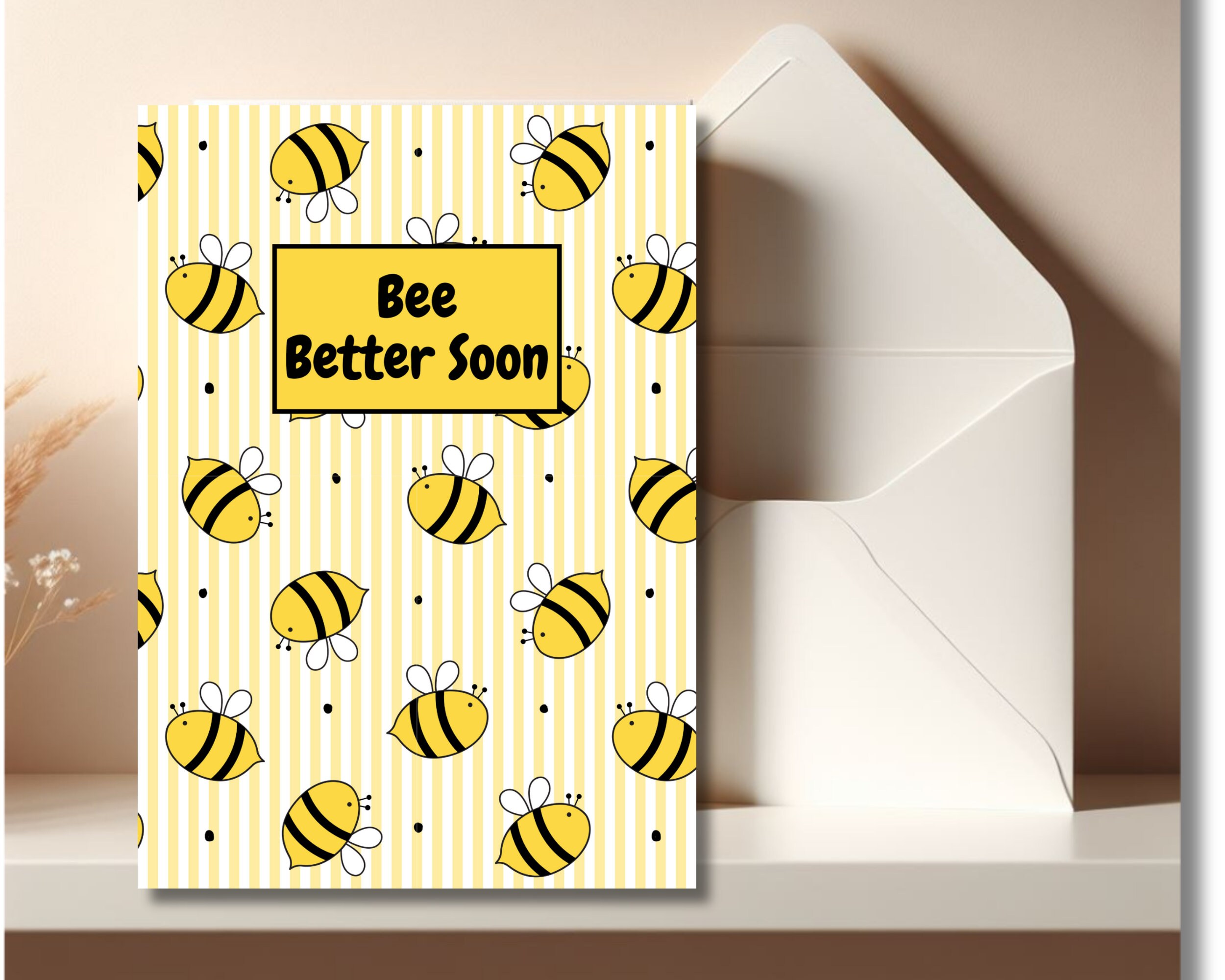 Printable Get Well Card Bee Better Soon Bees Wishes Speedy Recovery ...