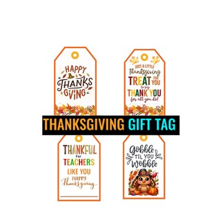 Thankful Printable Tag Printable Thanksgiving Treat Bags Git Tags for ...