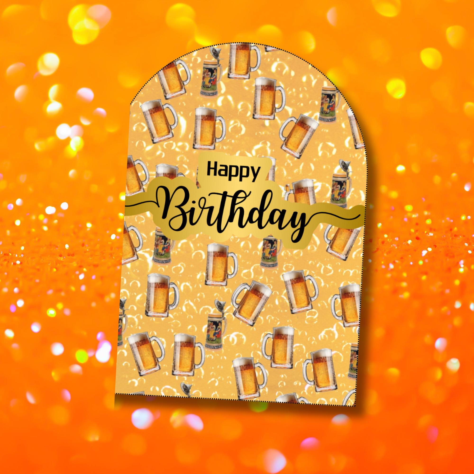 Beer Happy Birthday Printable Greeting Card Pints of Beer Birthday Card ...