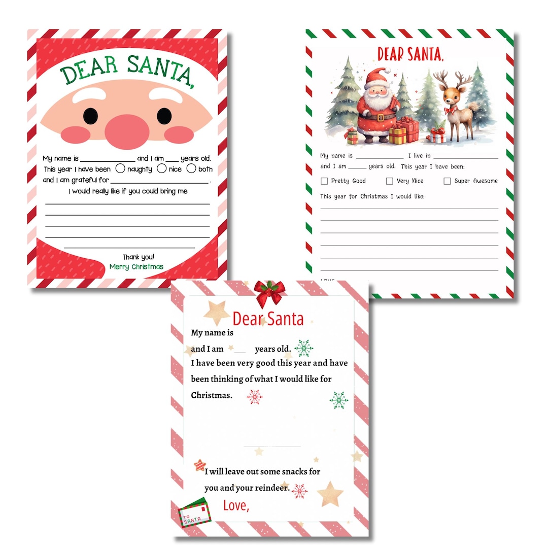 Letters to Santa Ready to Print Letter to Santa Fill in the Blanks ...