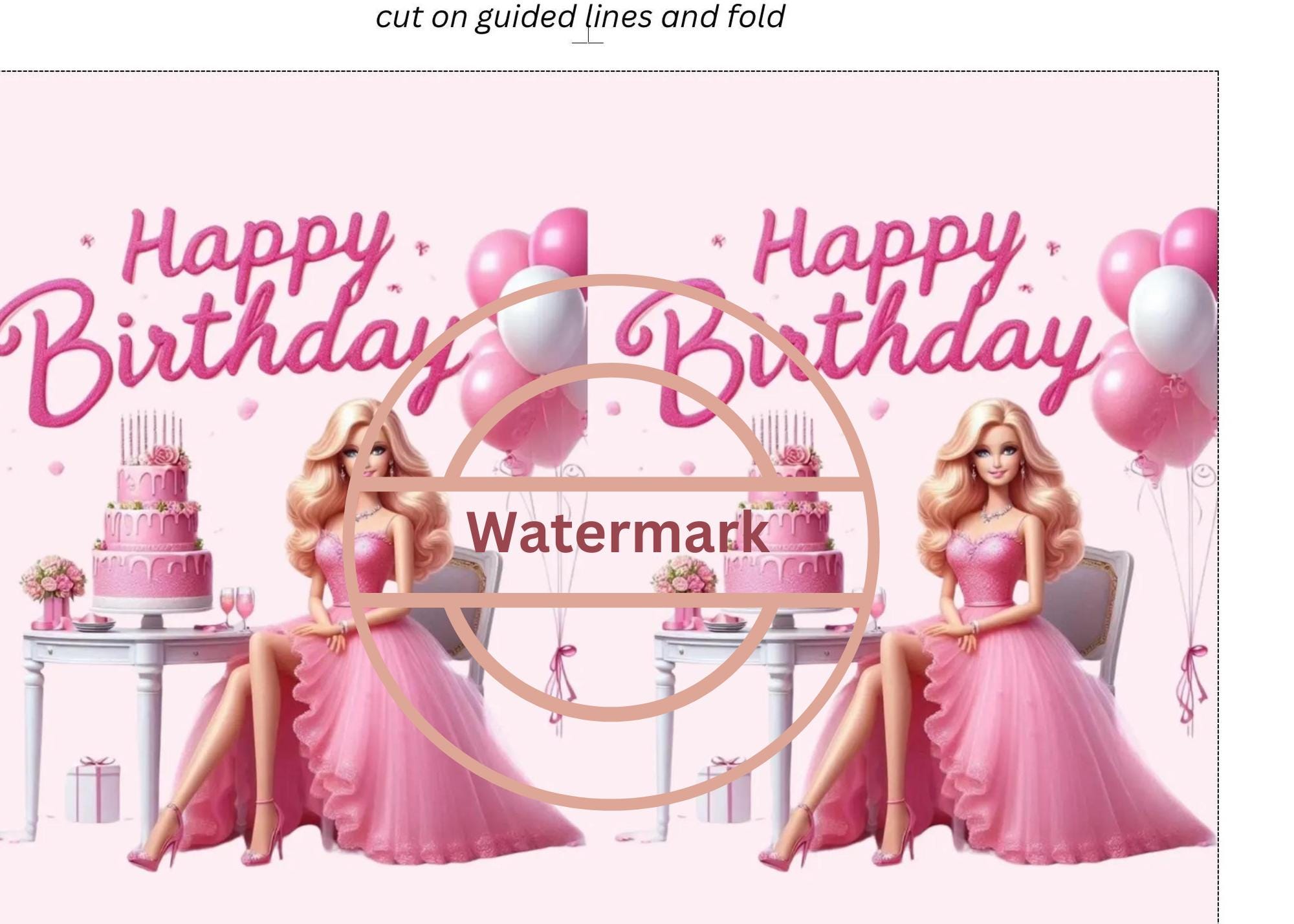 Fashion Doll Birthday Card: Girl's Pink Party (printable) - Etsy