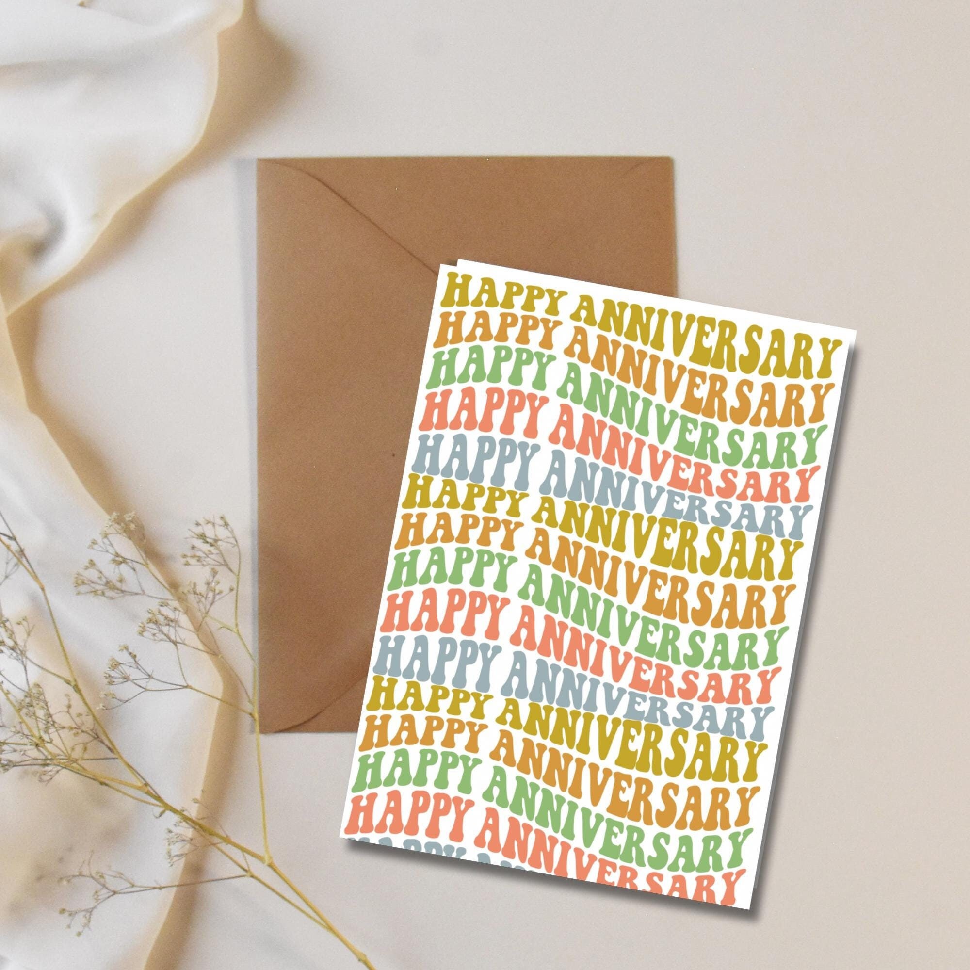 Happy Anniversary Colorful Printable Card Happy Anniversary Topography ...