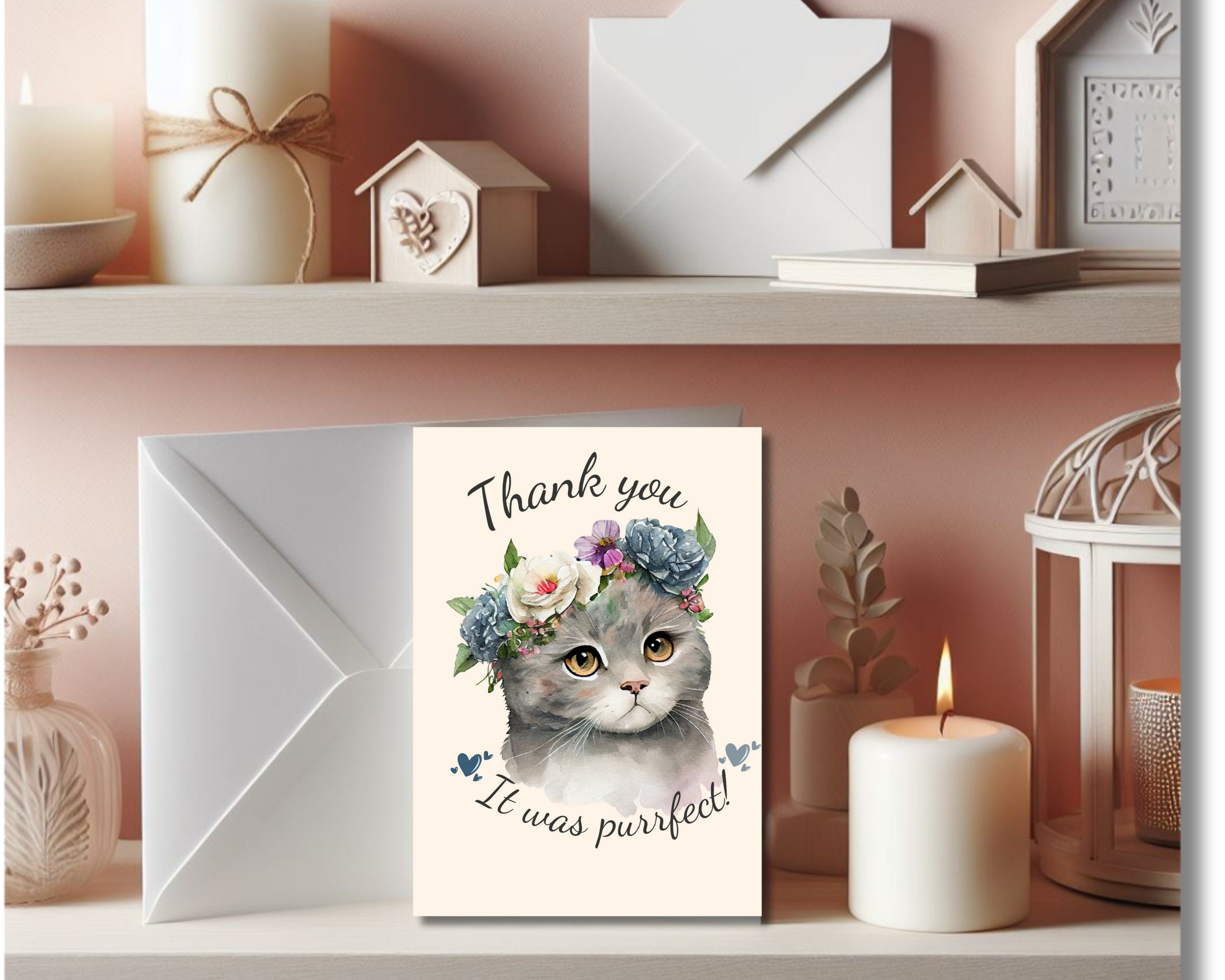 Printable Thank You Kitty Card, Thank You Card With Cat, Printable ...