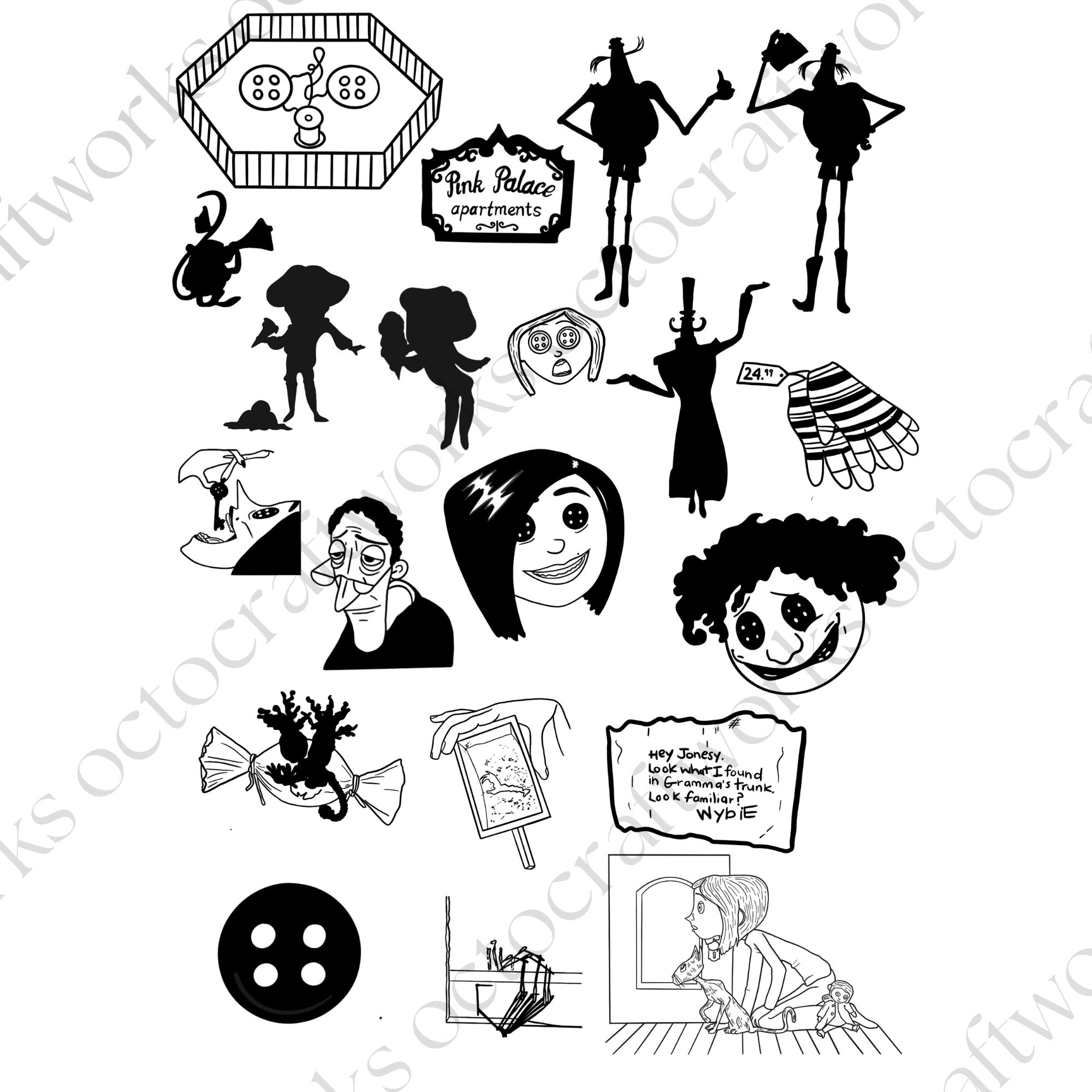 Coraline Svg Bundle ,png ,jpg Cut Files Design Other Mother Coraline ...