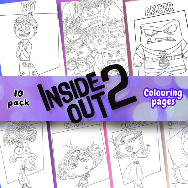Inside Out 2 Colouring Pages - Etsy