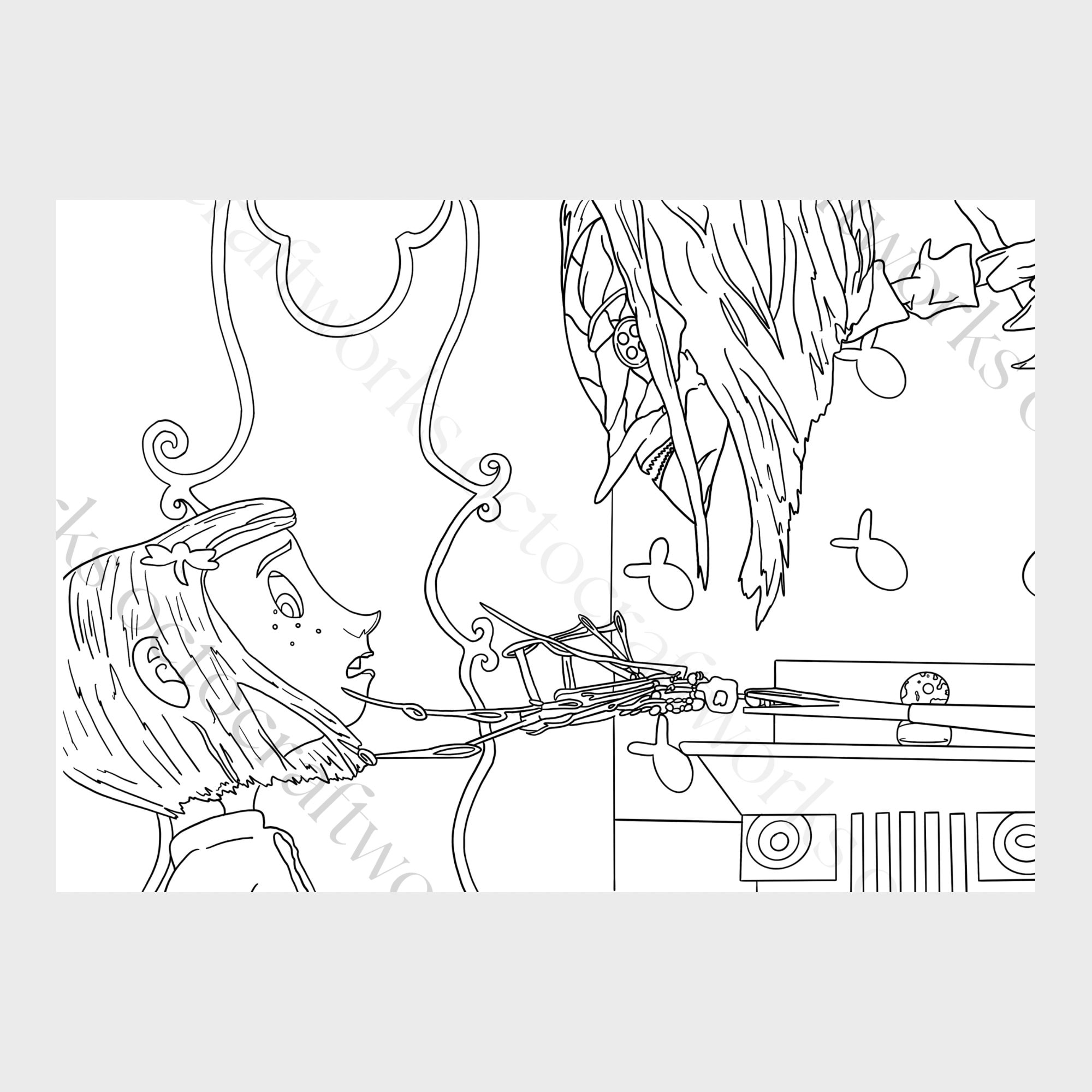 Coraline Coloring Pages Pack of 10 , Digital Download Coloring Pages ...