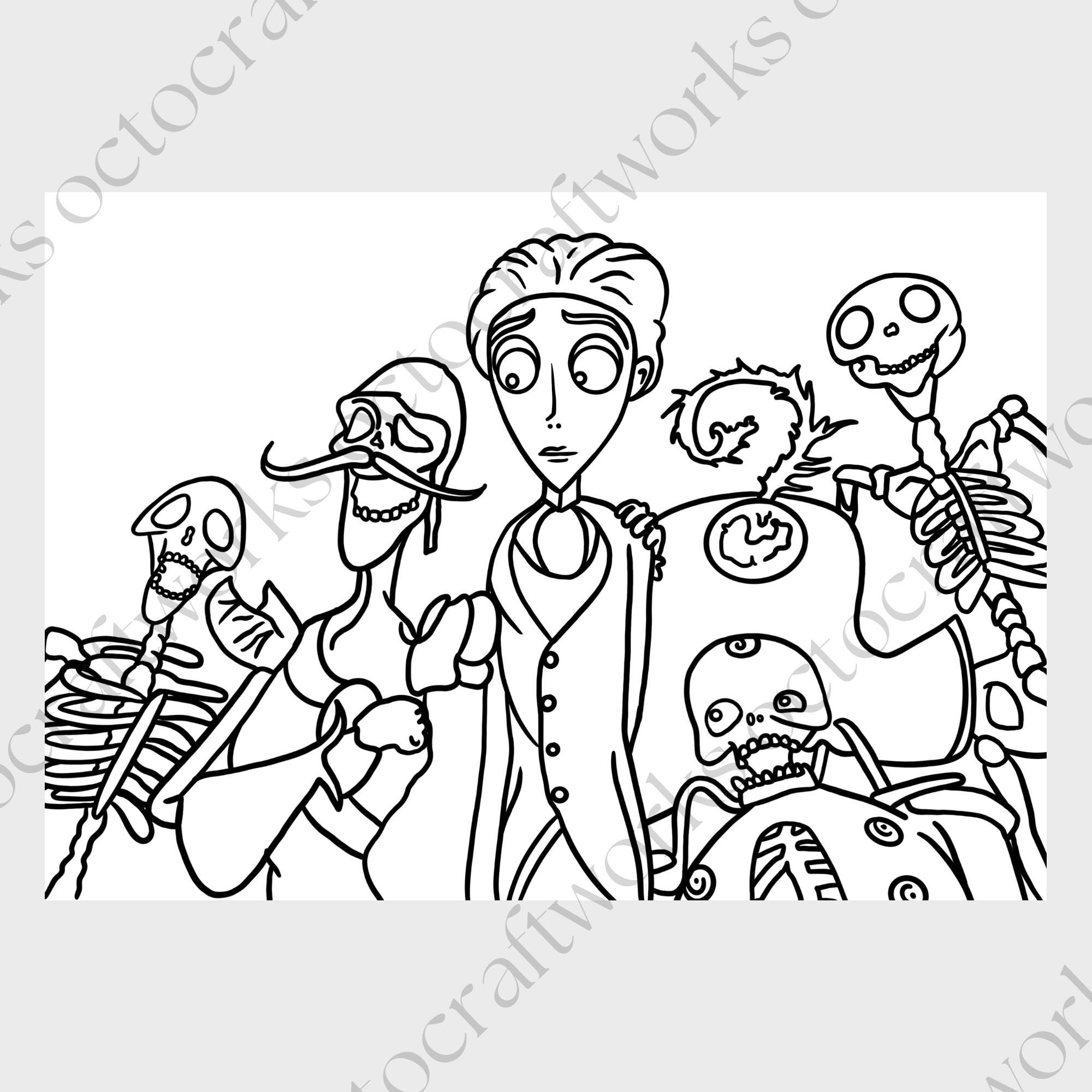 Corpse Bride Coloring Pages, Tim Burton Coloring ,halloween Coloring ...
