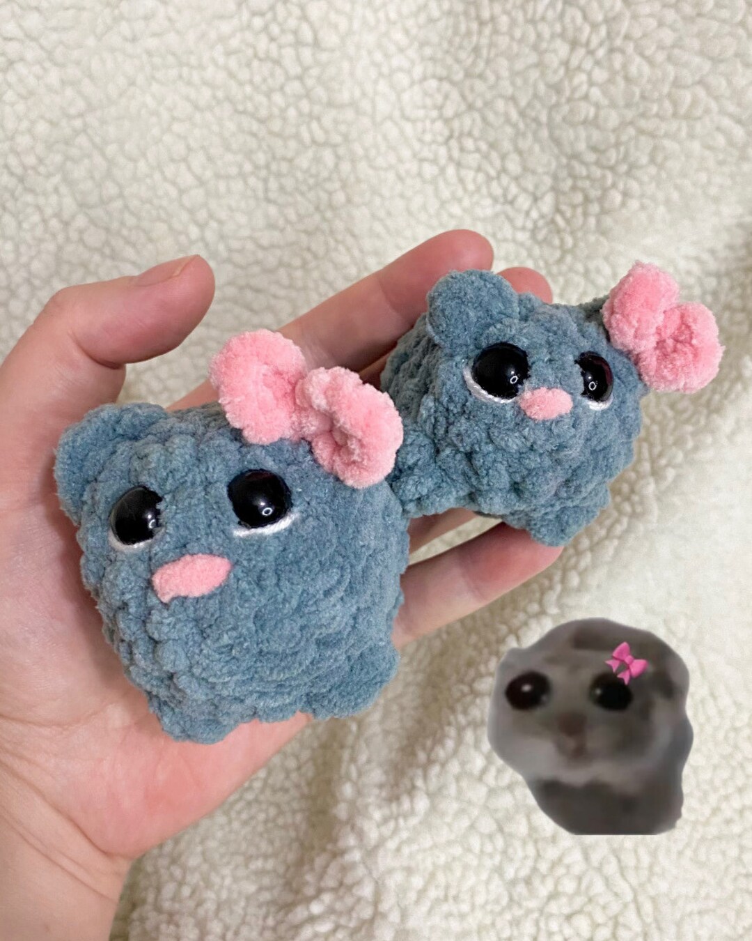 Sad Hamster Meme Viral Tiktok Crochet Keychain, Sad Hamster Crochet ...
