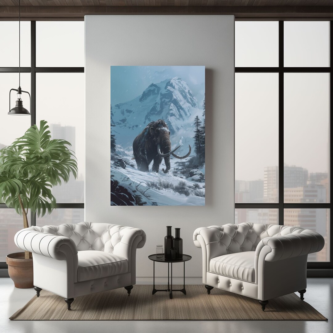 Printable Art: Mammoth in Snow (v2) - Etsy