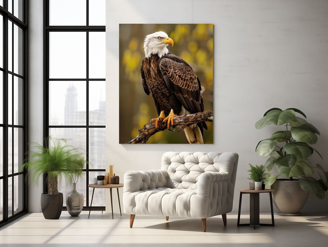 Printable Art: Bald Eagle on Branch Tree (v1) - Etsy