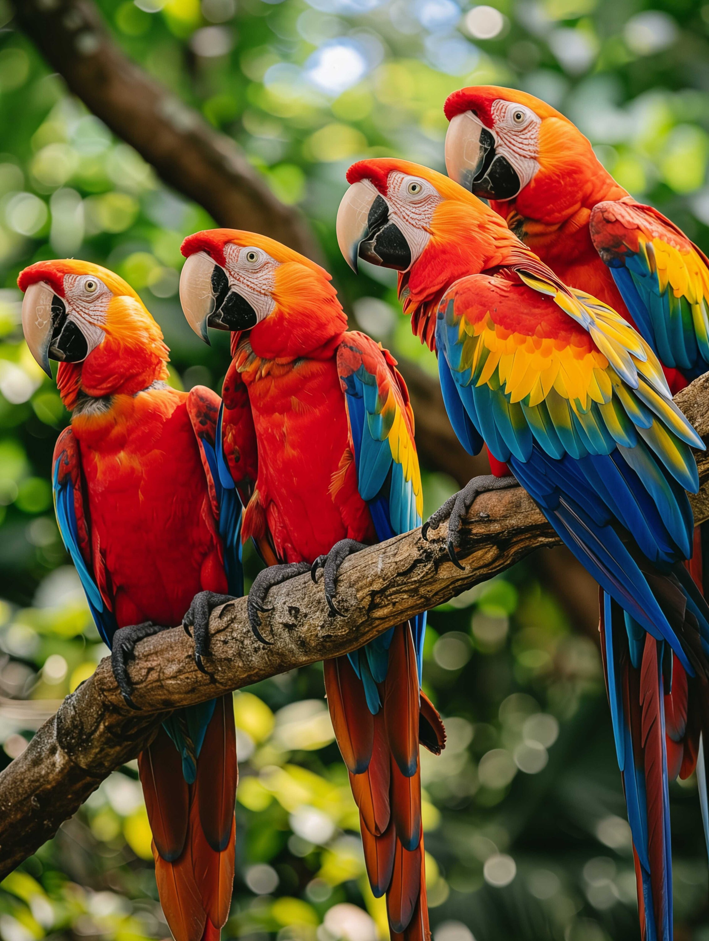 Printable Art: Parrot / Scarlet Macaw Group in Tree (v3) - Etsy