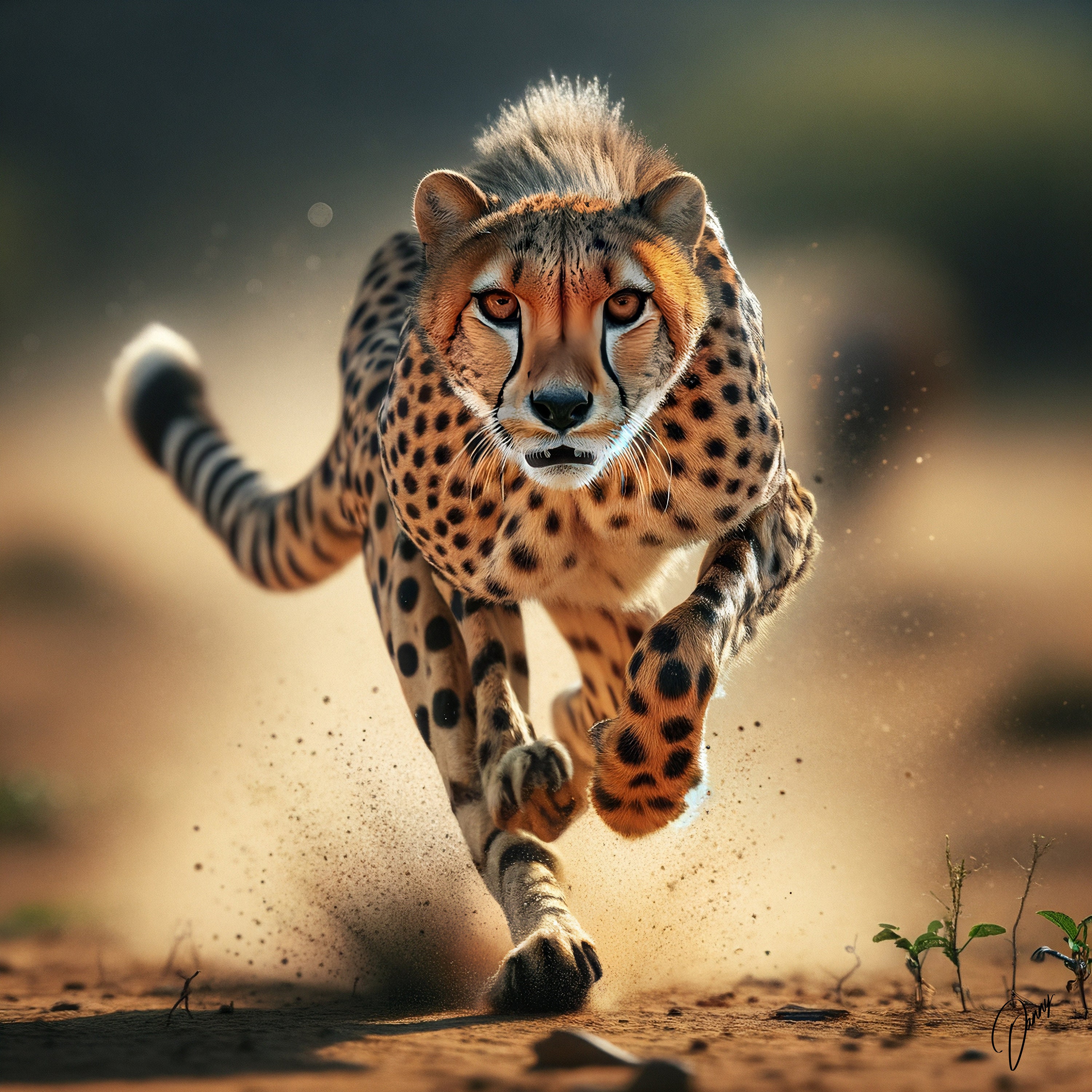 Sprinting Cheetah - Etsy