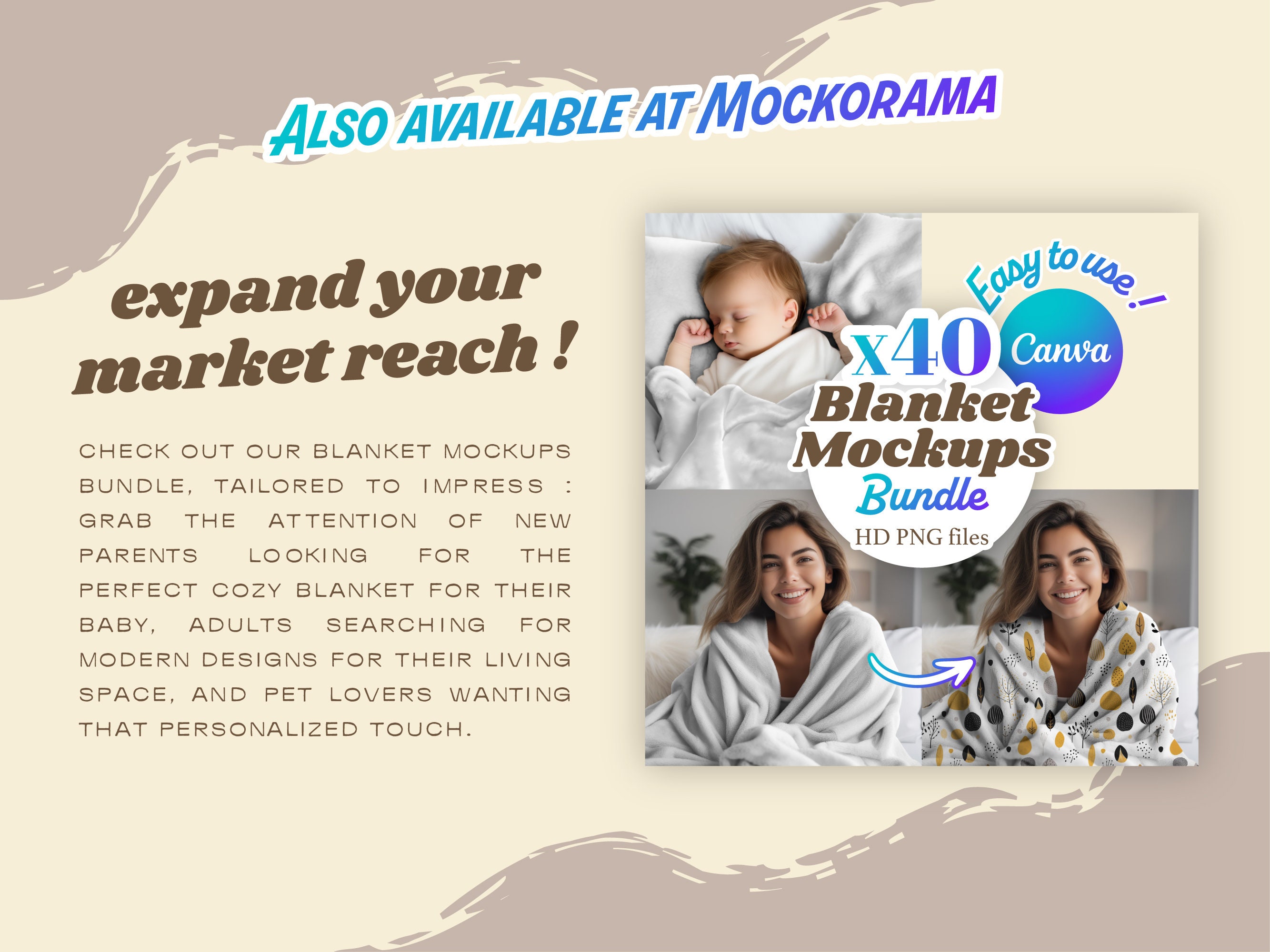 12 Kid Blanket Mockups, Easy-to-use, Canva Mockups, Drag & Drop, Canva ...