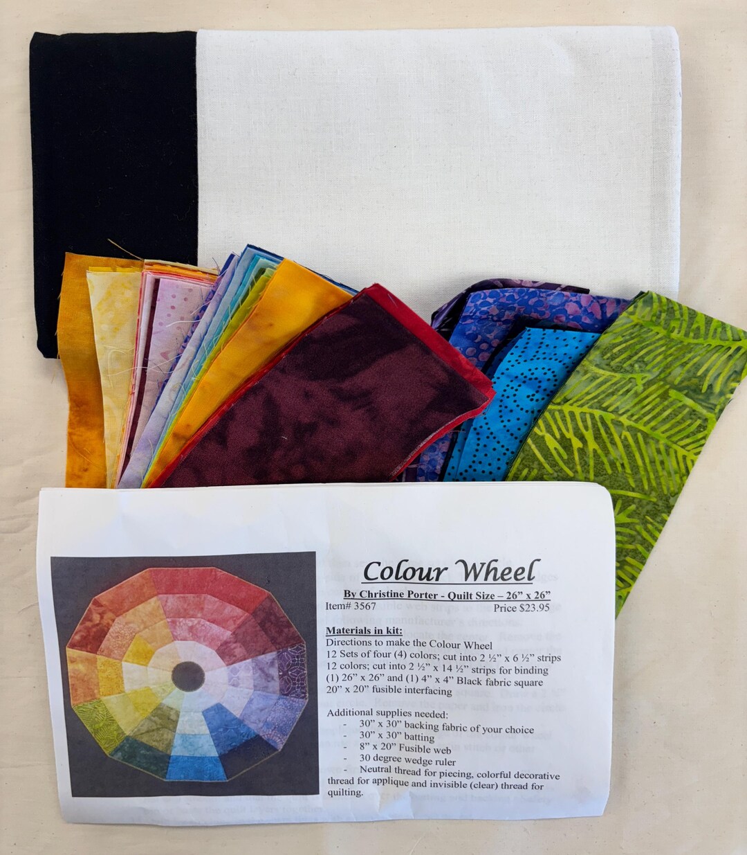 Colour Wheel by Christine Porter Mini Quilt Kit. Cotton Fabric Color ...