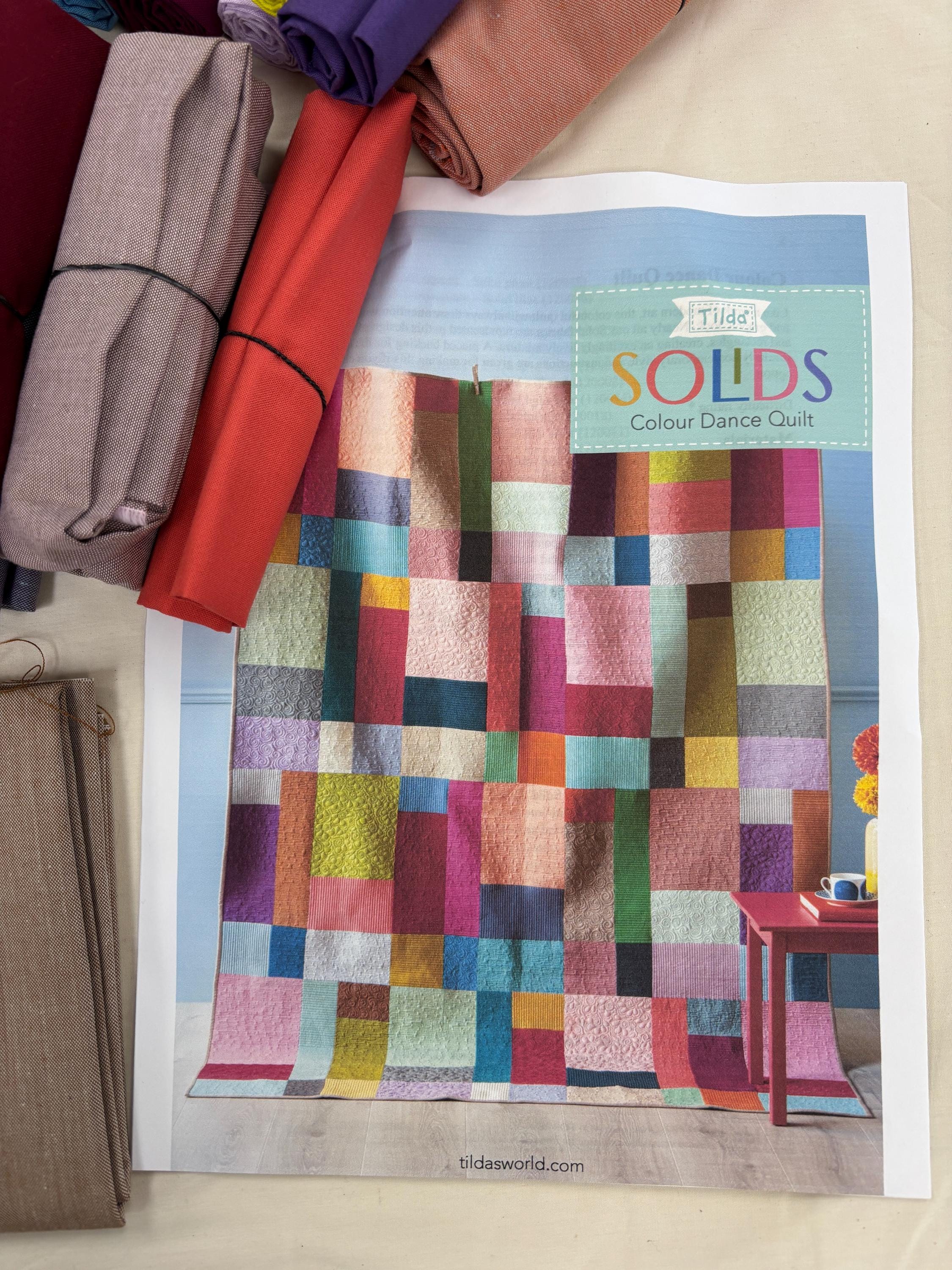 Tilda Colour Dance Quilt Kit. Curated Solid Fabrics 100% Cotton. Top ...