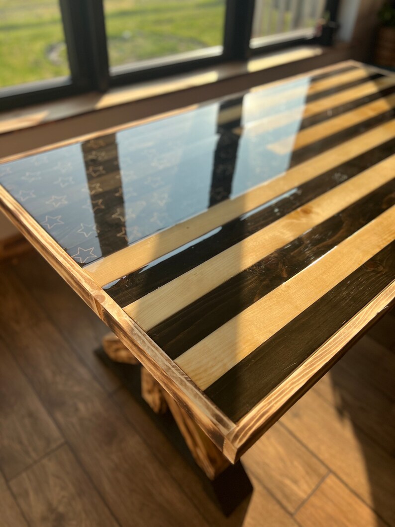 American Flag Table Rustic Epoxy Farmhouse - Etsy
