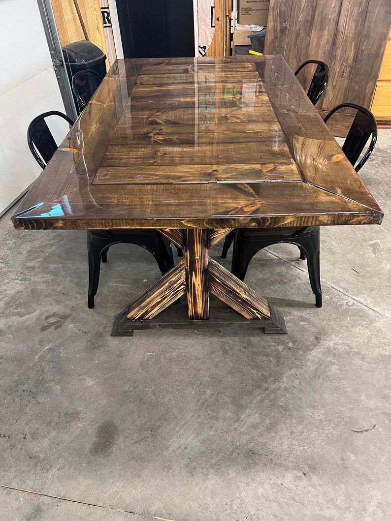 Farmhouse Table Farm Table Rustic Dining Table Kitchen Table Brown ...