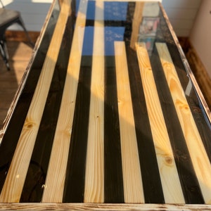 American Flag Table Rustic Epoxy Farmhouse Table for Farm American Flag ...
