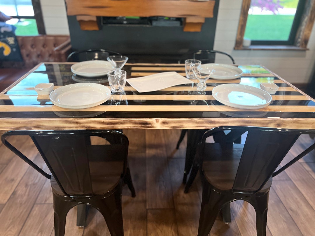 American Flag Table Rustic Epoxy Farmhouse - Etsy