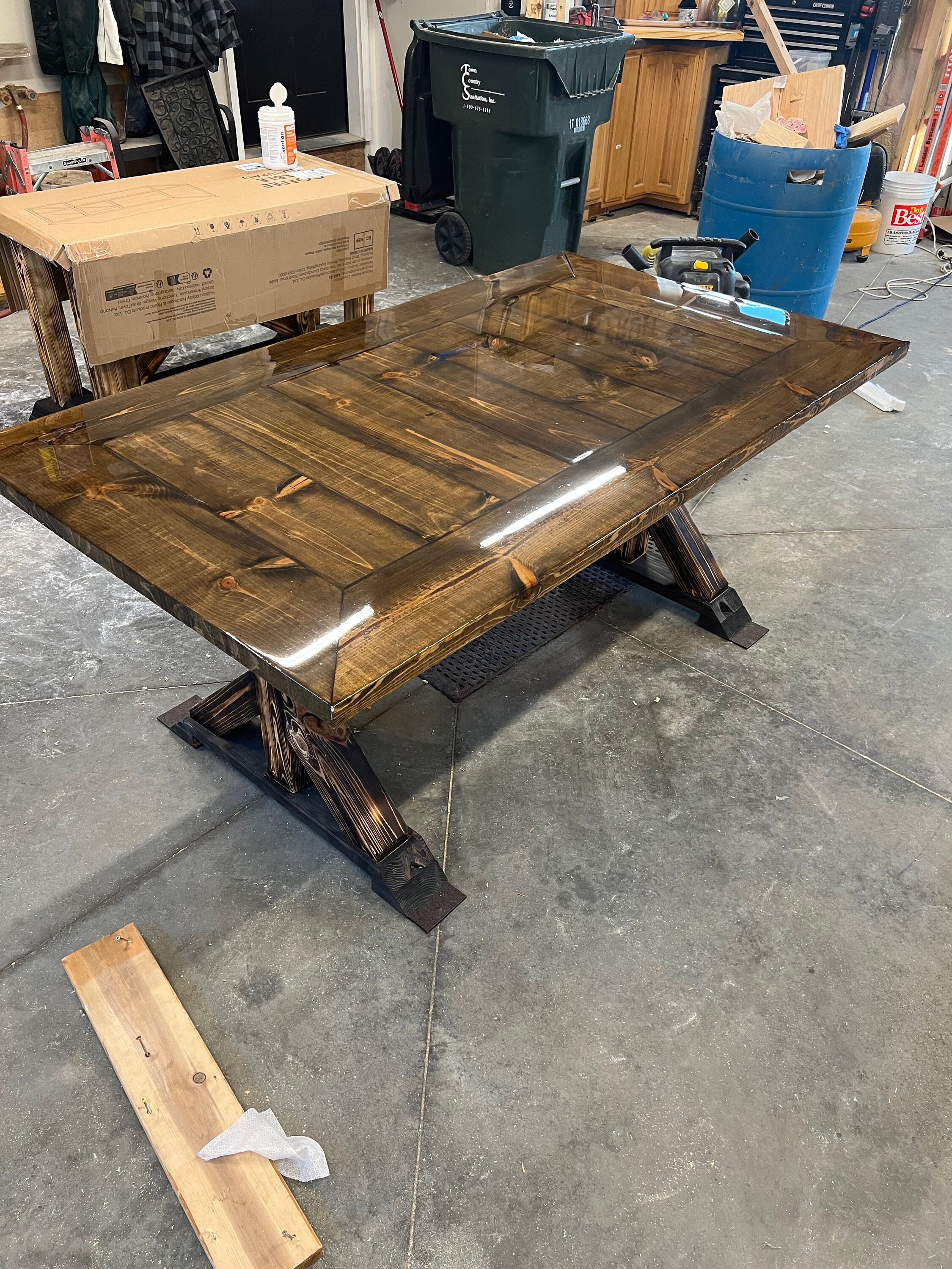Farmhouse Table Farm Table Rustic Dining Table Kitchen Table Brown ...